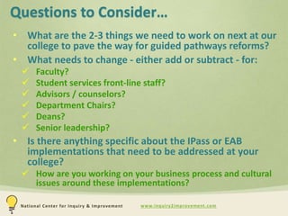 NCII Guided Pathways: Urgency and Transformations | PPT