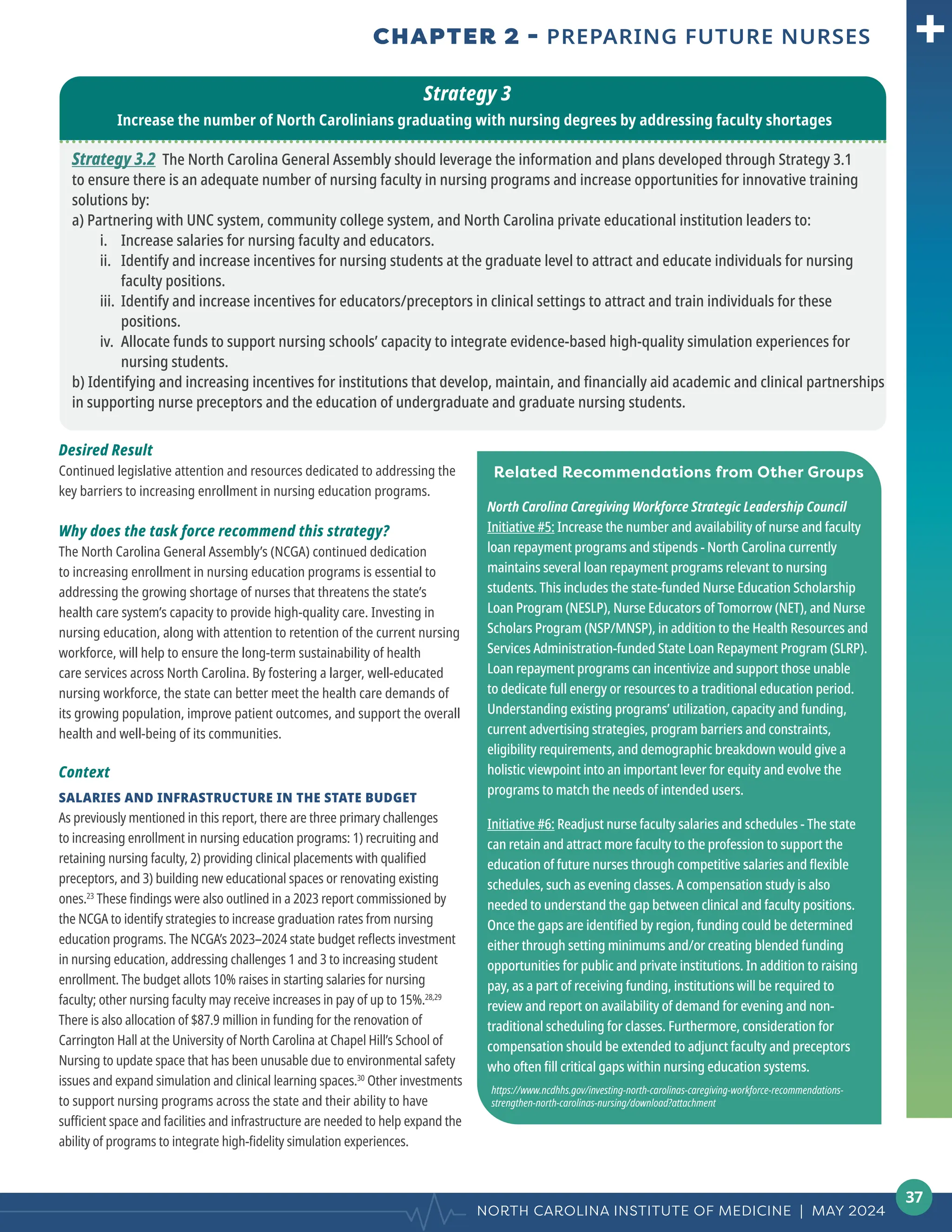 TIME FOR ACTION: MAY 2024 Securing A Strong Nursing Workforce for North Carolina | PDF