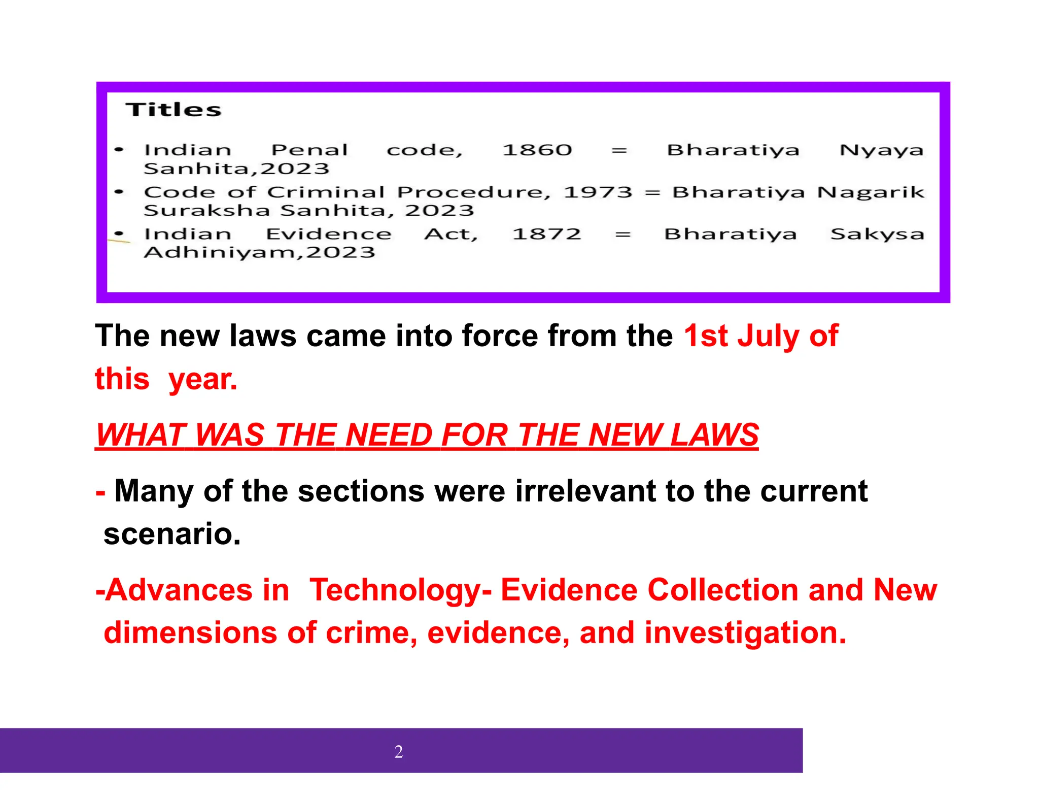 NCL - An Overview (2).pptx- overview of new criminal laws | PPTX