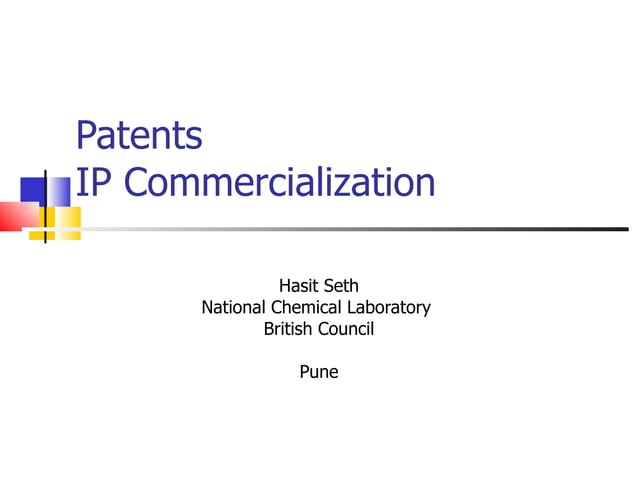 Introduction to Patents and IP Commercialization | PPT | Business ...