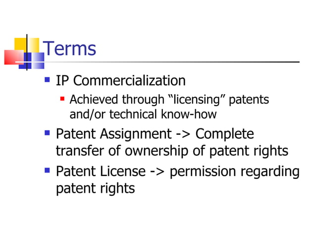 Introduction to Patents and IP Commercialization | PPT | Business | Business and Finance