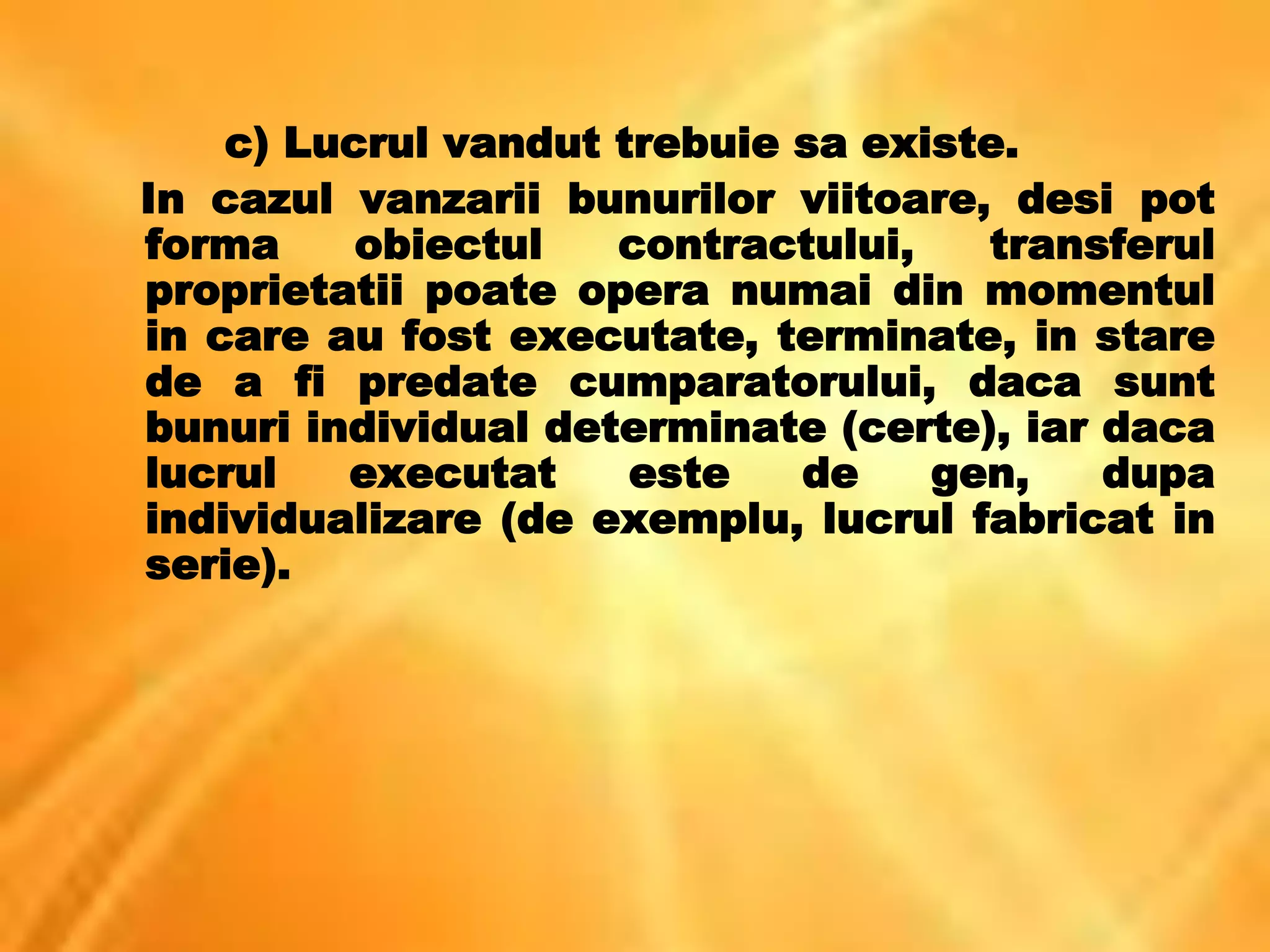 Contractul de vanzare-cumparare | PPT