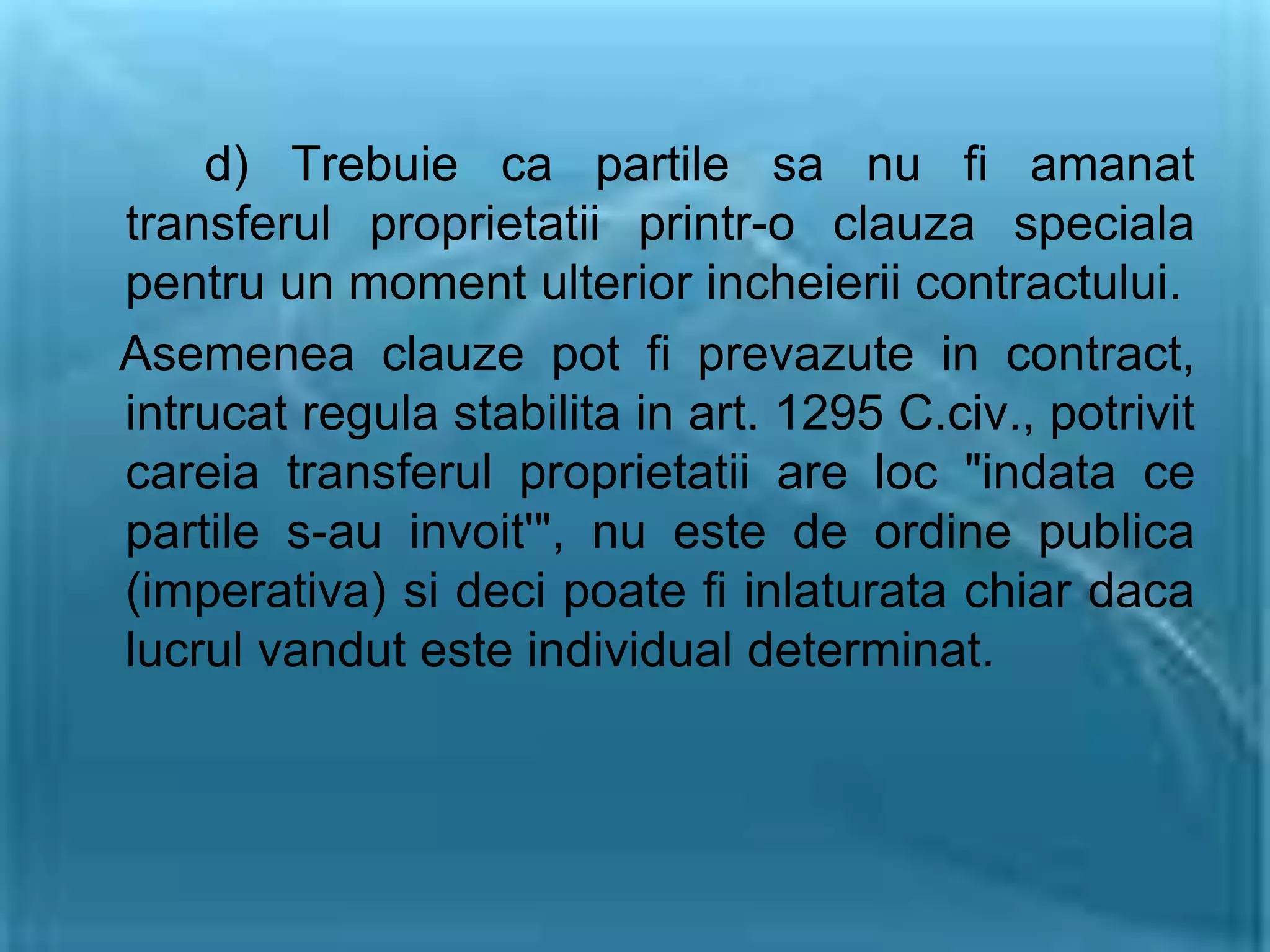 Contractul de vanzare-cumparare | PPT