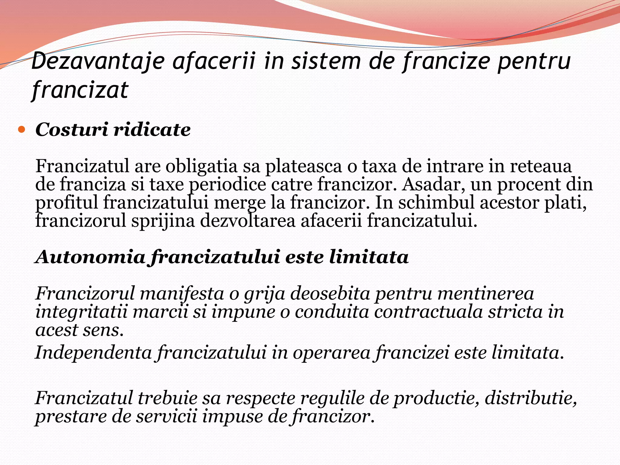 Contractul de franciza | PPTX