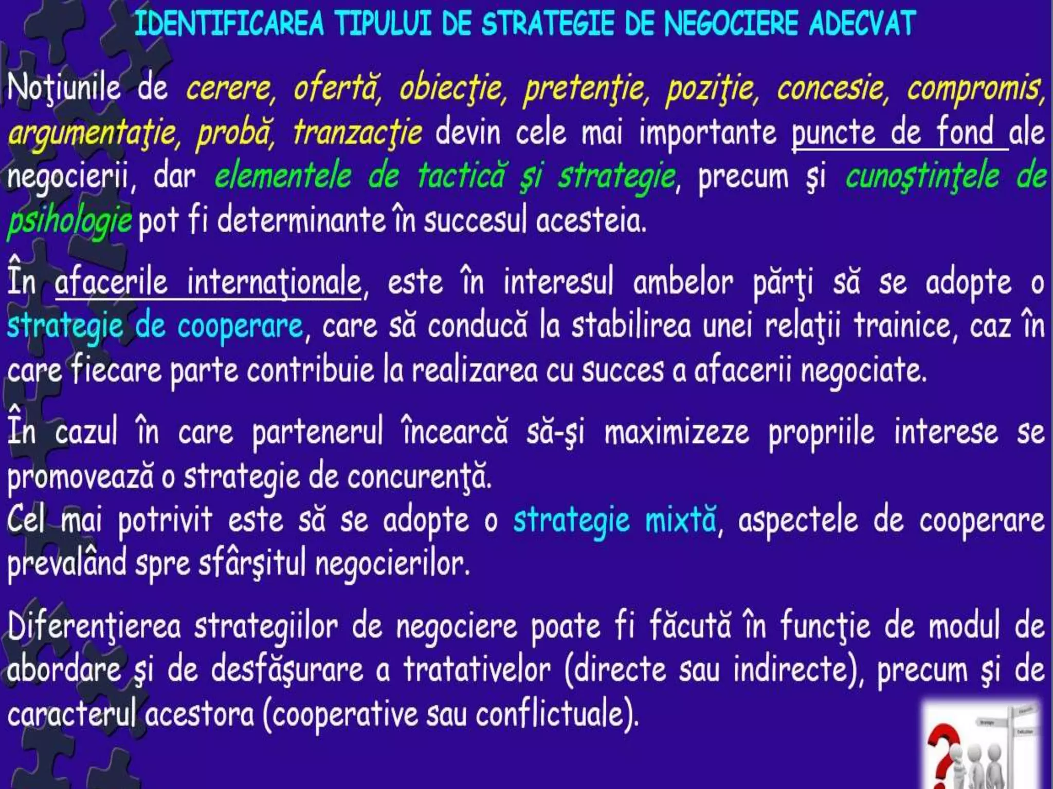 Identificarea tipului de strategie de negociere adecvat | PPTX