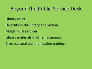 Bridging the Langugage Barrier in Public Services: Cross Cultural ...