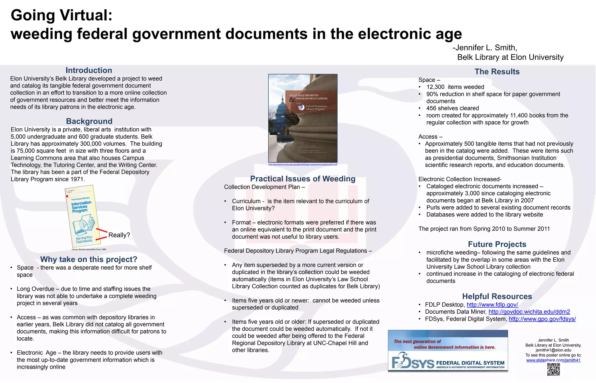 Going Virtual: weeding federal government documents in the electronics ...