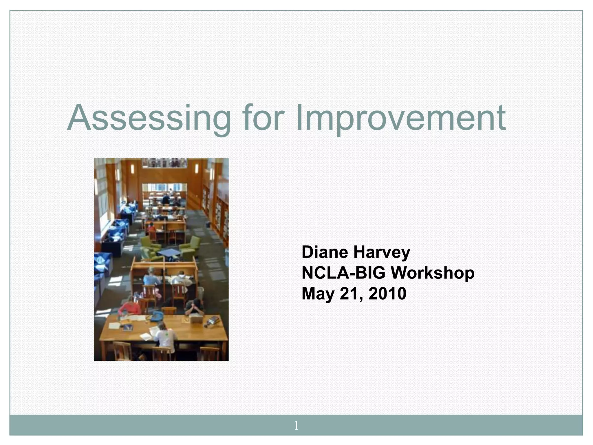 NCLA Learning Outcomes Assessment Workshop | PPT