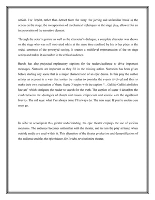 classical theatre vs epic theatre | DOCX | Drama | Genres