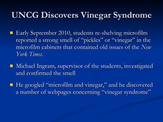 The Vinegar Syndrome | PPT
