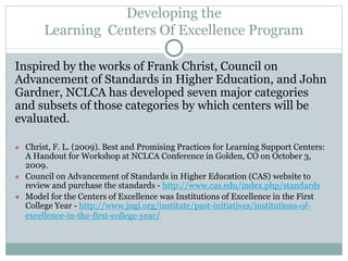 Developing a Center of Excellence Program for Learning Centers | PPTX