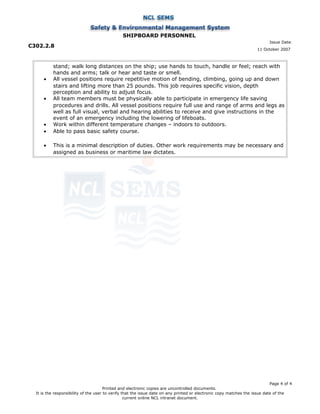 NCL job description Chief electrical engineer | PDF