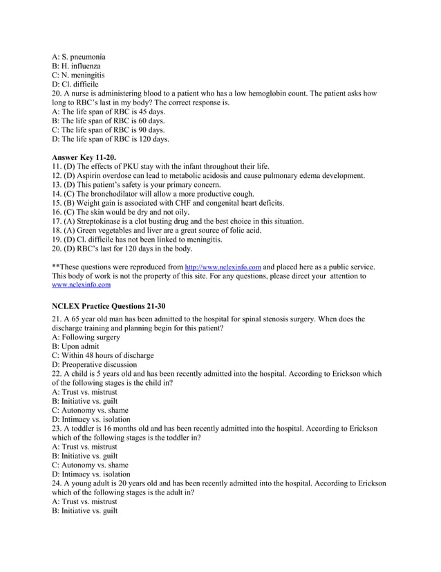 Nclex test review | PDF | Lung and Respiratory Health | Diseases and ...