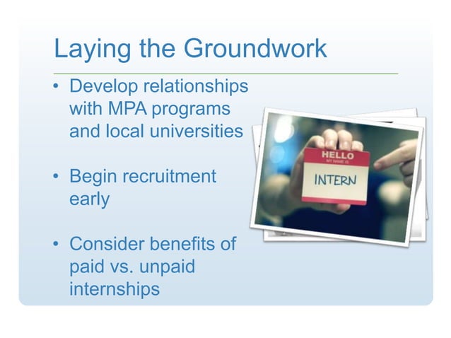 Creating a Successful Local Government Internship - Summer 2014 NCLGBA ...