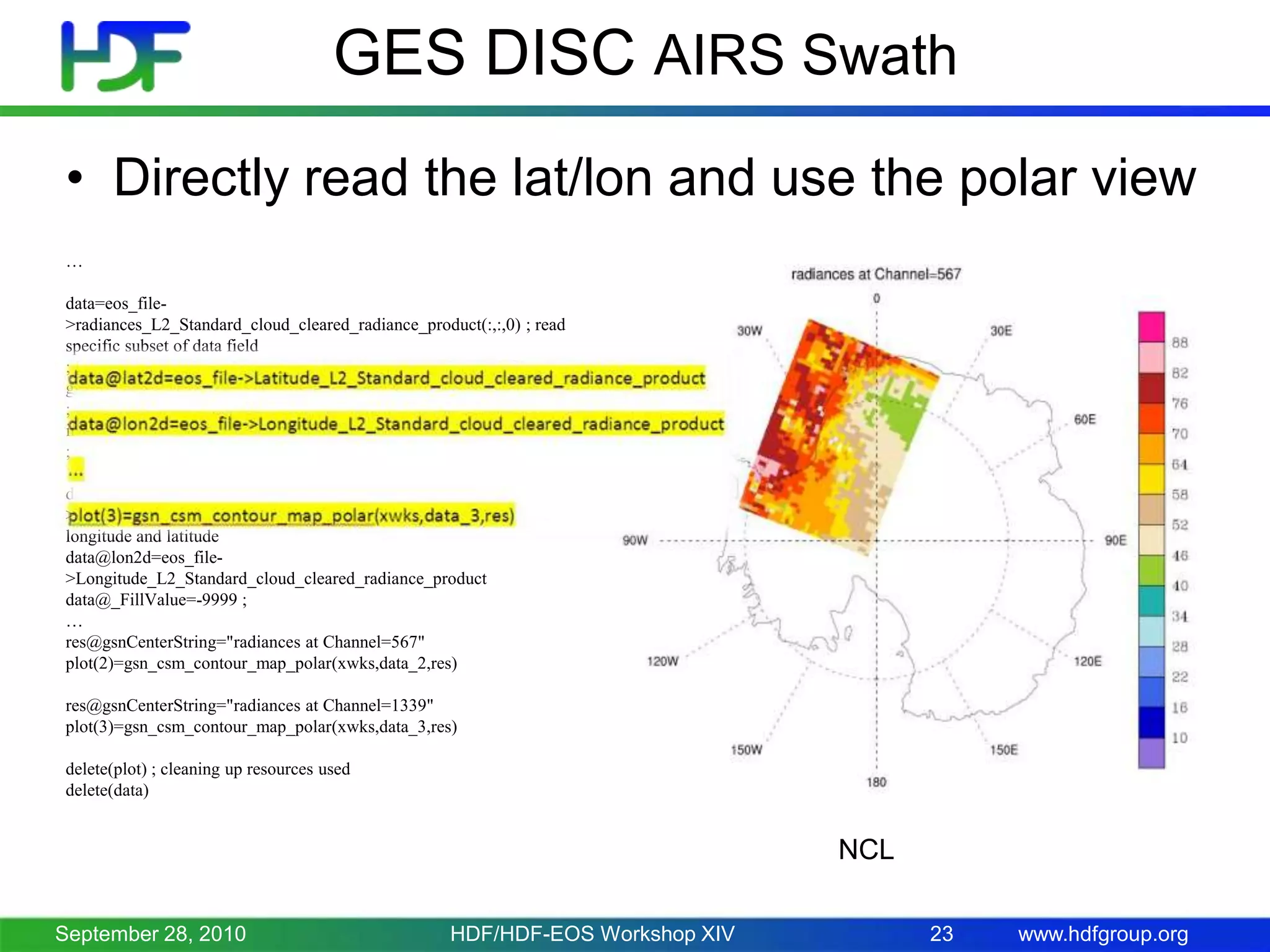 Usage Of Ncl Idl And Matlab To Access Nasa Hdf4hdf Eos2hdf Eos5