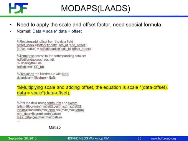 Usage Of Ncl Idl And Matlab To Access Nasa Hdf4hdf Eos2hdf Eos5 7180