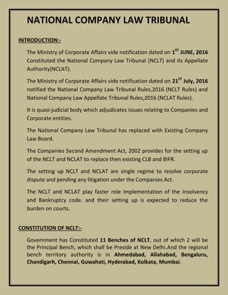 National Company Law Tribunal | PDF