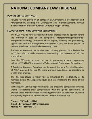 National Company Law Tribunal | PDF