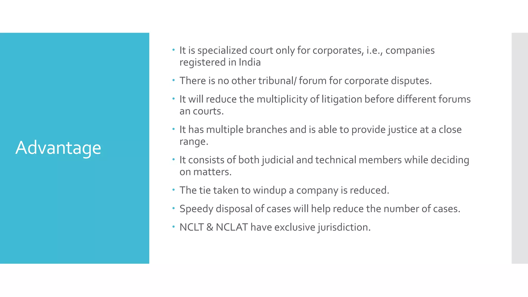 National Company Law Tribunal and NCLAT | PPTX