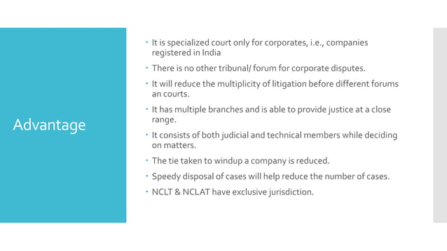 National Company Law Tribunal and NCLAT | PPTX