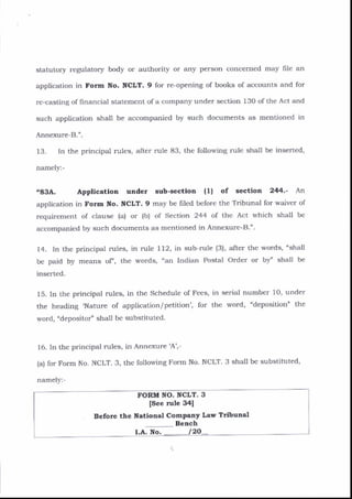 Nclt(amendment)rules latest one 2016 dec | PDF
