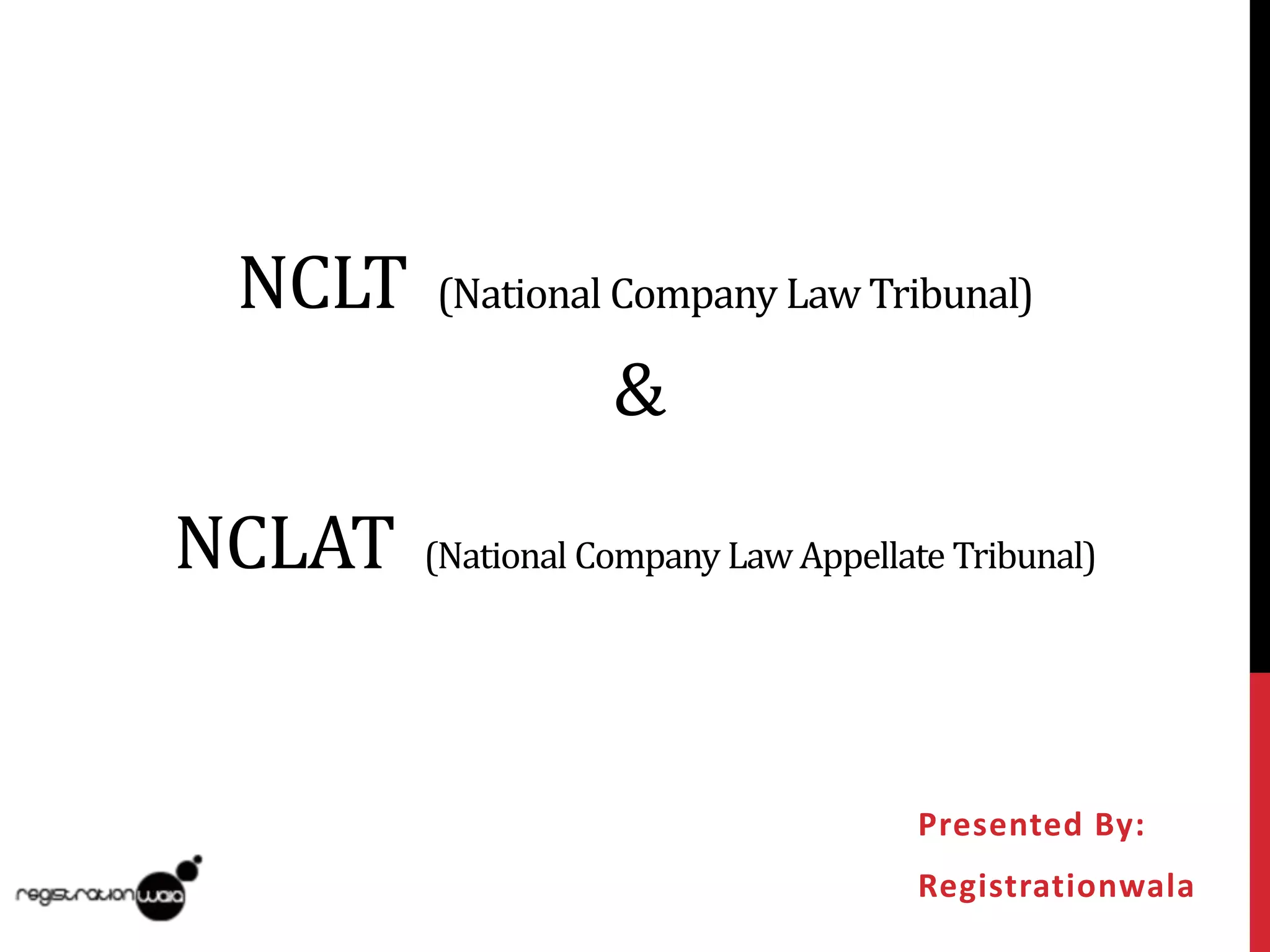 Difference between NCLT and NCLAT PPT | PPTX