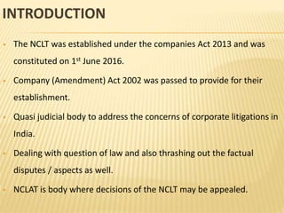 NCLT & NCLAT by CS Ankur sharma | PPTX