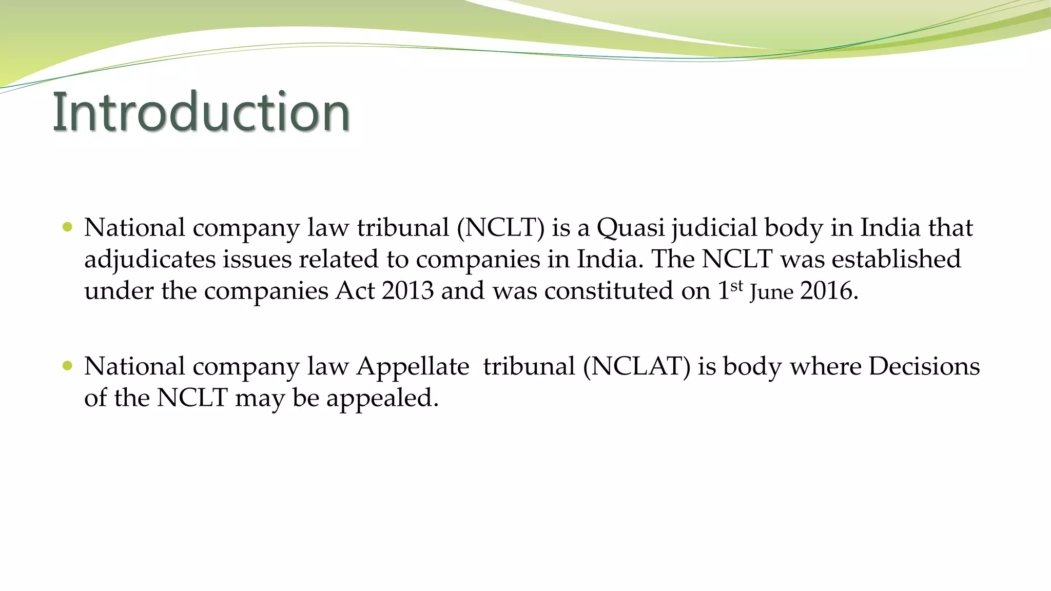 National Company law Tribunal by cs Ankur sharma | PPTX