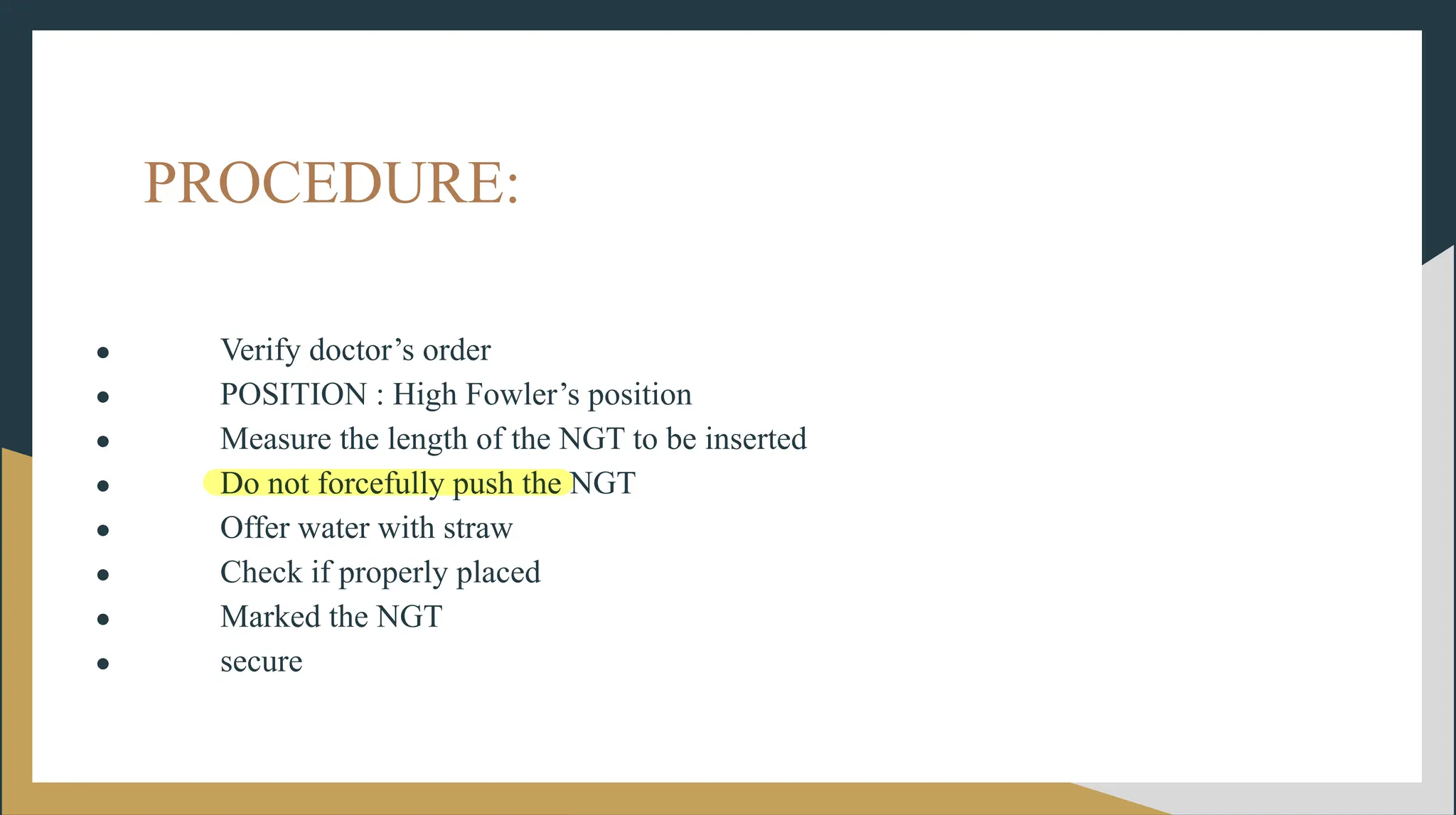 TOPICS TPN (Total Parenteral Nutrition)I Nasogastric Tube Insertion ...