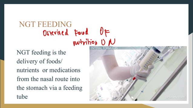 TOPICS TPN (Total Parenteral Nutrition)I Nasogastric Tube Insertion ...