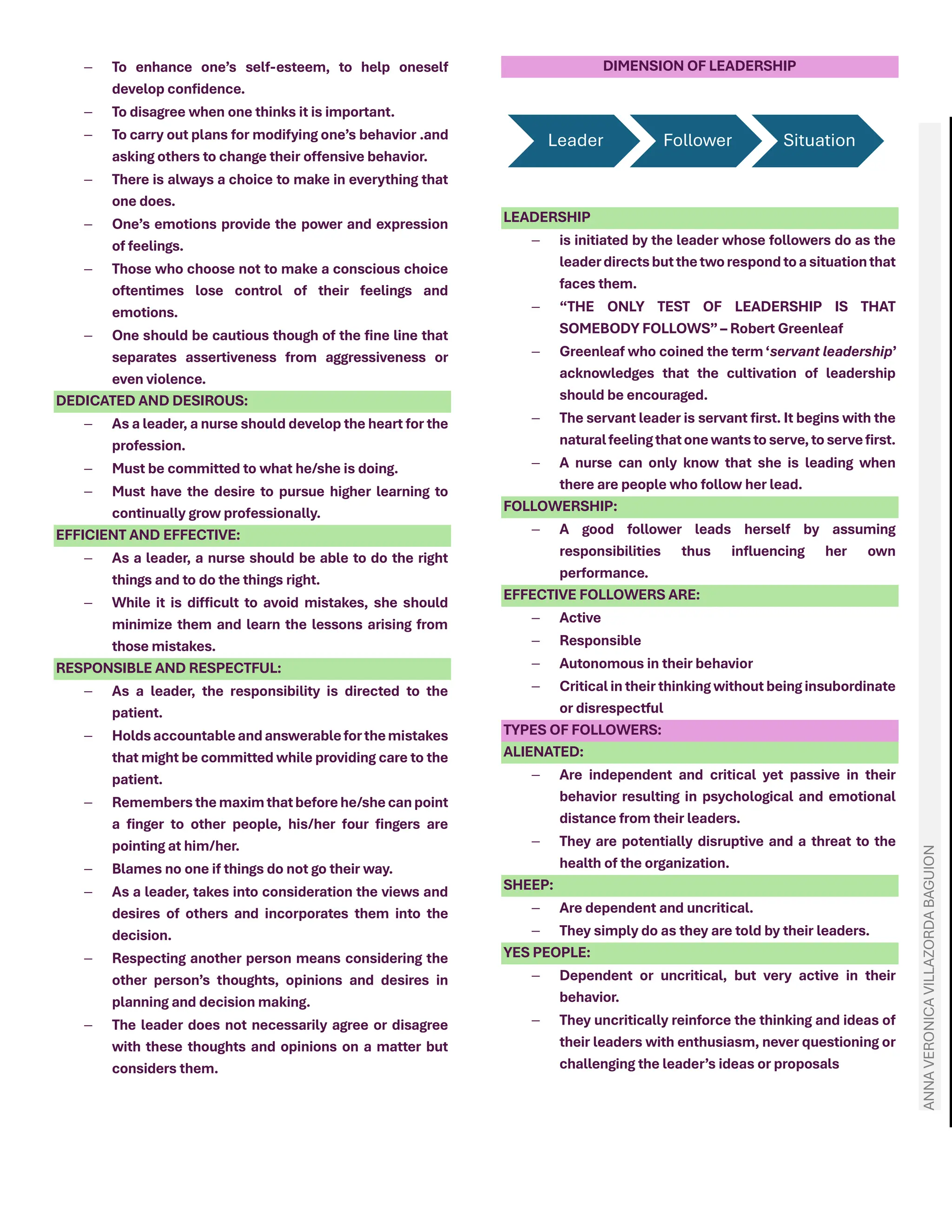 LEADER AND MANAGEMENT NOTES FOR CHAPTER2 | PDF