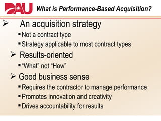 NCMA Performance-Based Acquisition Overview | PPT | Business | Business ...