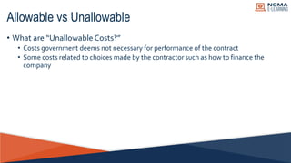Understanding Unallowable Costs: The Accounting & Legal Perspectives | PPTX