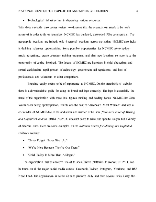 NCMEC Marketing Analysis | DOCX