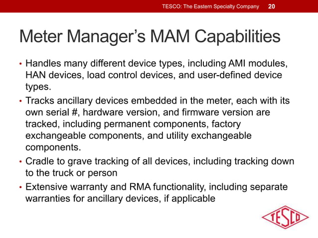 TESCO Meter Manager - Tools to Help You More Efficiently Manage Your ...