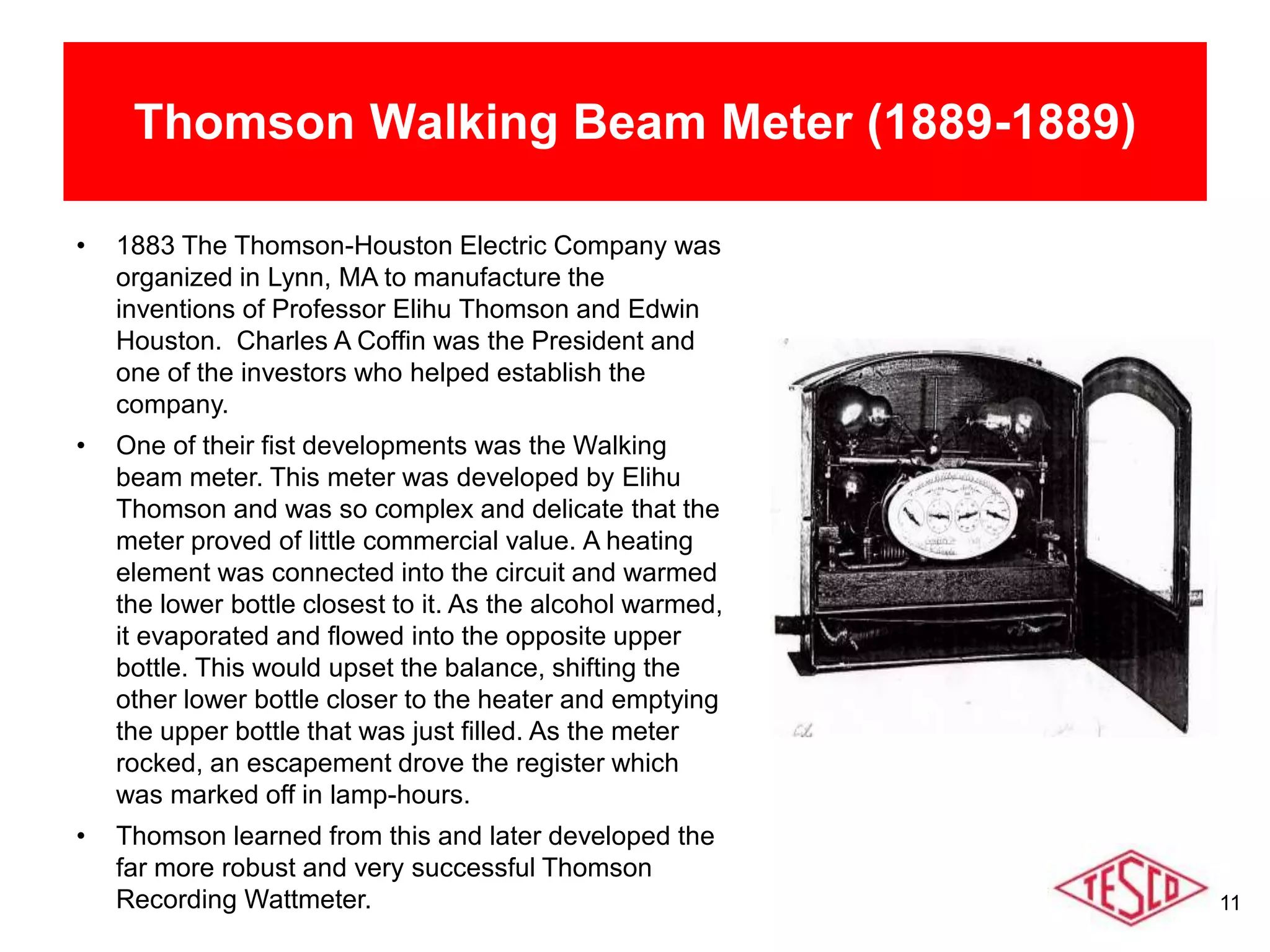 History of Electric Metering (6.27.17) | PPTX | Chemistry | Science