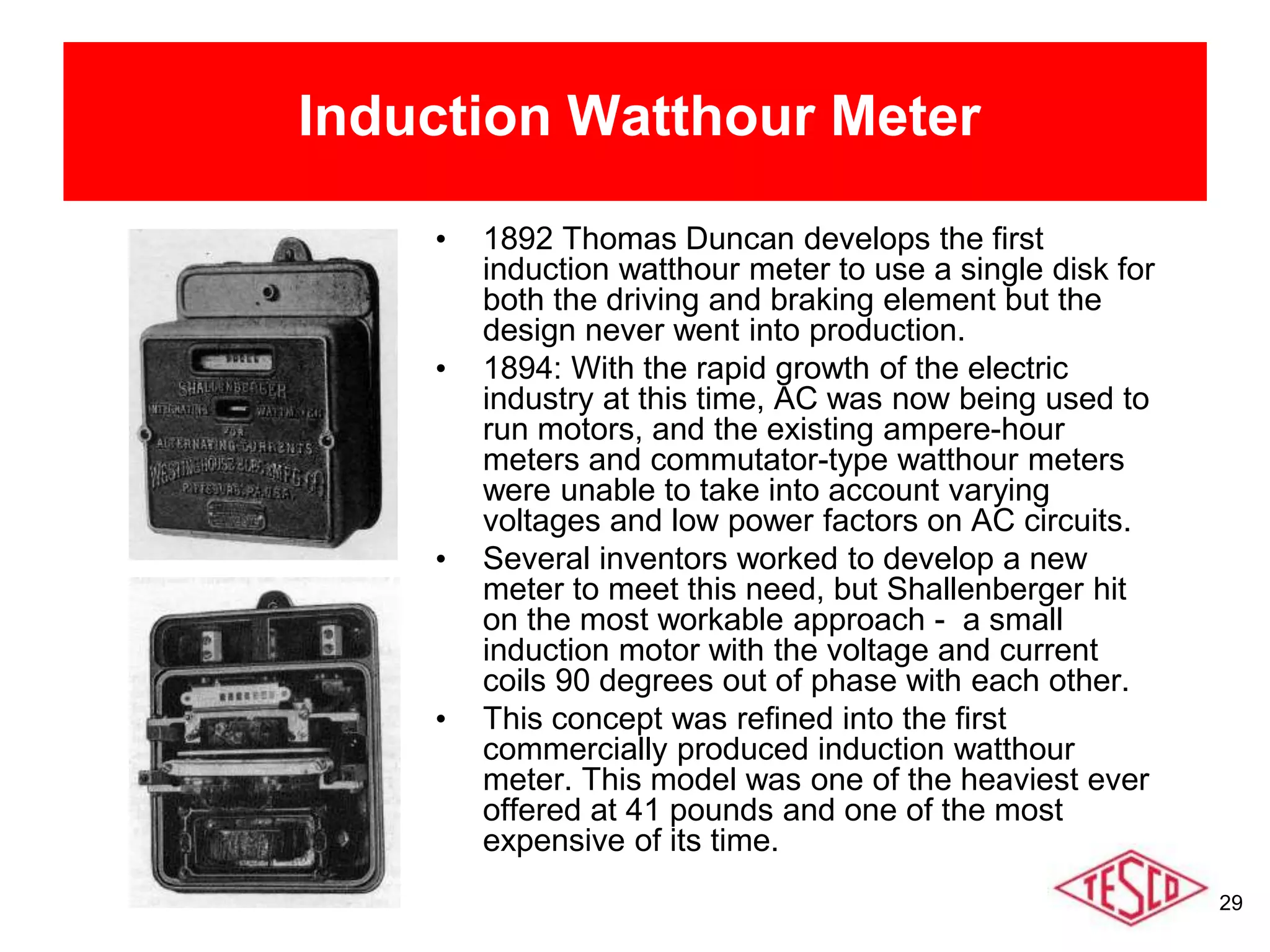 History of Electric Metering (6.27.17) | PPTX | Chemistry | Science