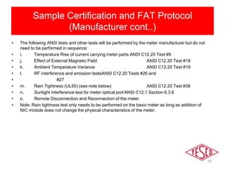 AMI Meter Certification Before, During and After Deployment | PPTX