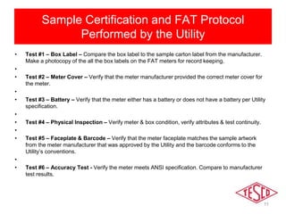 AMI Meter Certification Before, During and After Deployment | PPTX