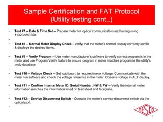 AMI Meter Certification Before, During and After Deployment | PPTX