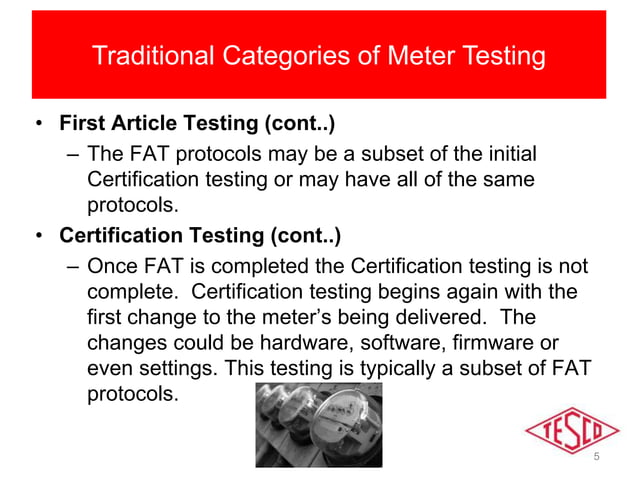 AMI Meter Certification Before, During and After Deployment | PPTX