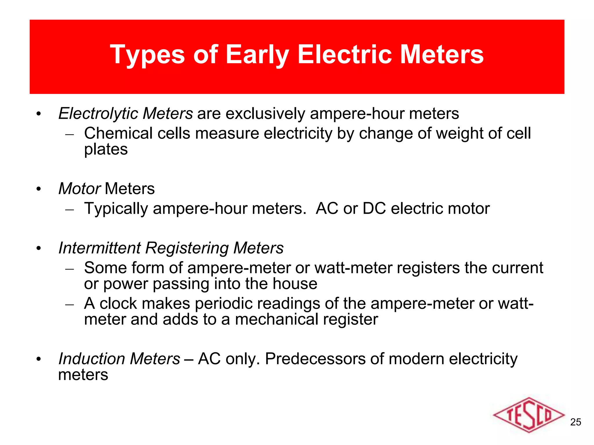 History of Electric Metering - North Carolina Meter School 2018 | PPTX ...
