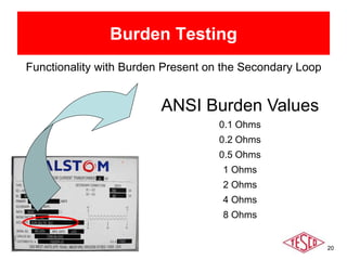 Ratio, Burden, and Admittance Testing | PPTX | Physics | Science