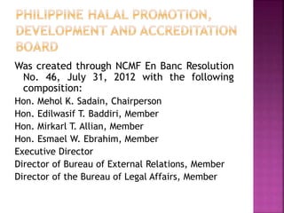 Ncmf halal program | PPT