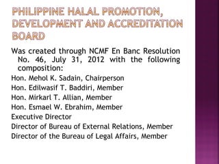 Ncmf halal program | PPT