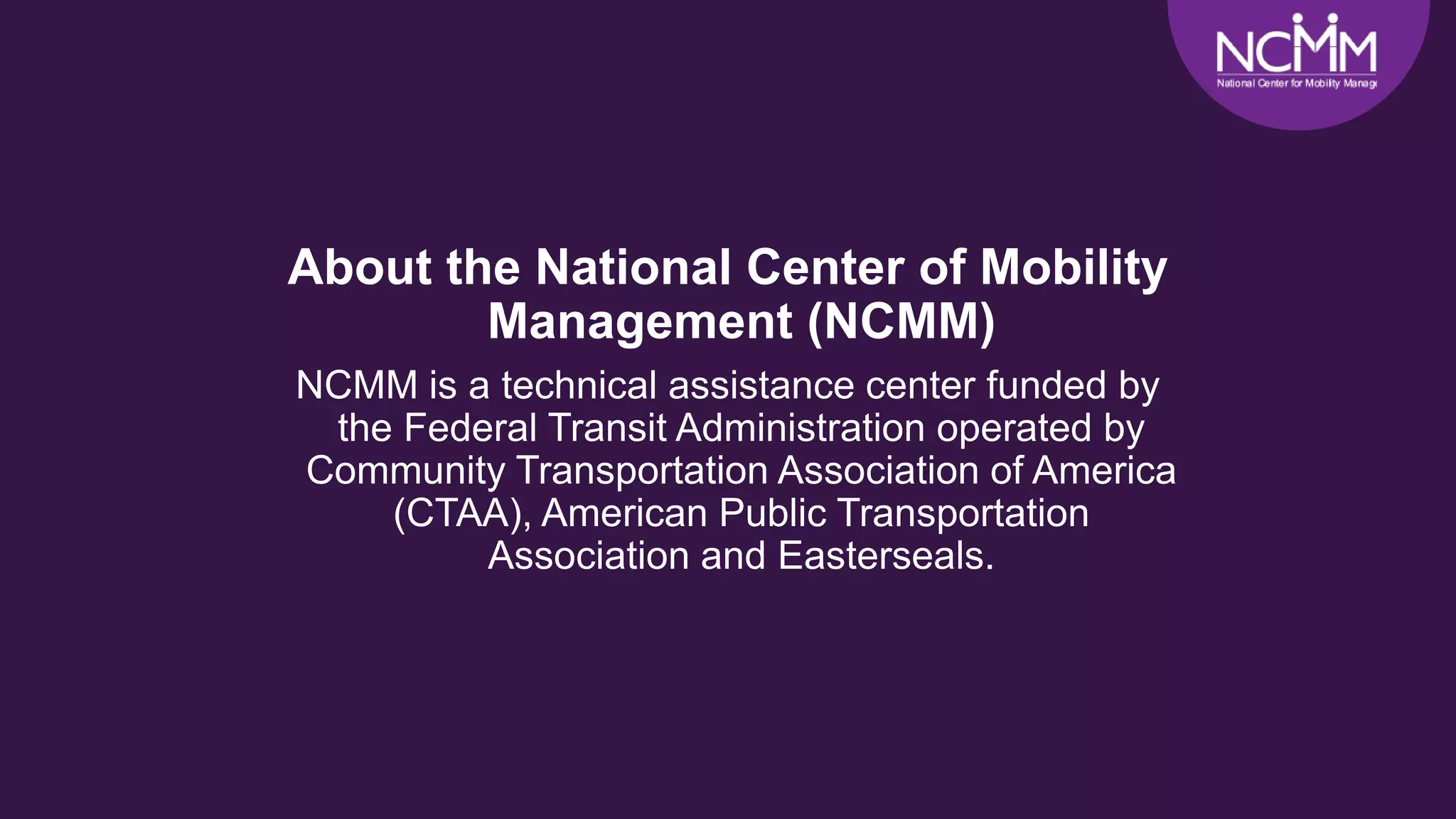 Regional Mobility Management Approaches and Partnerships | PPT