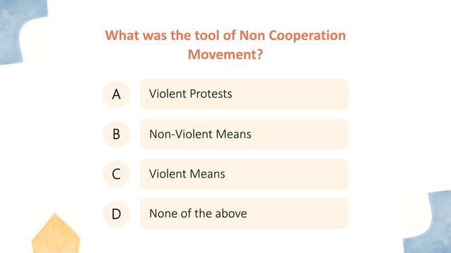 Non Cooperation Movement | India | Gandhi | Freedom Struggle | PPTX