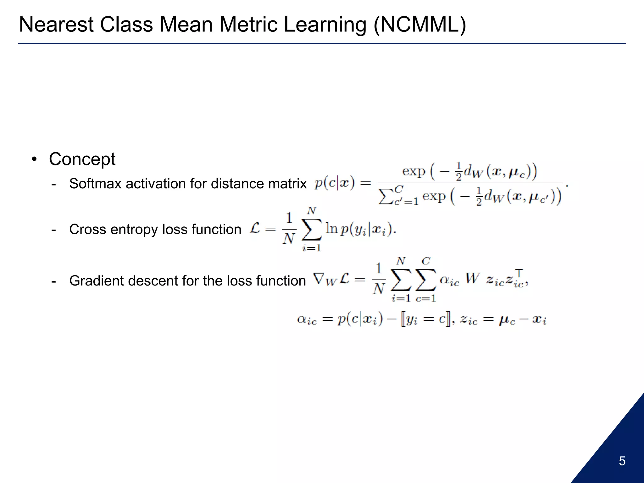 Nearest Class Mean Metric Learning | PPT