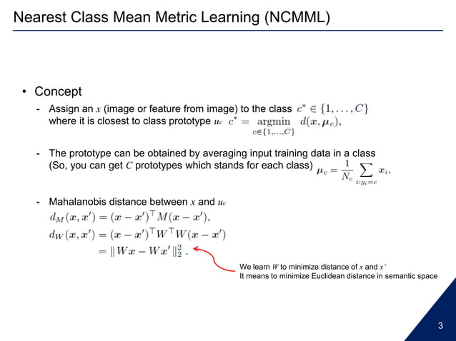 Nearest Class Mean Metric Learning | PPT
