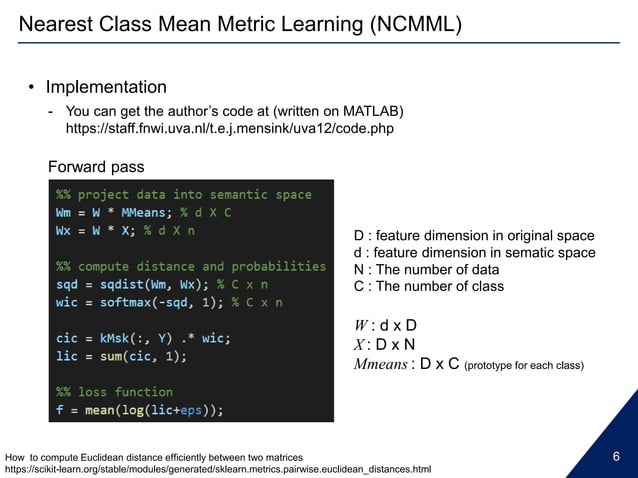 Nearest Class Mean Metric Learning | PPT